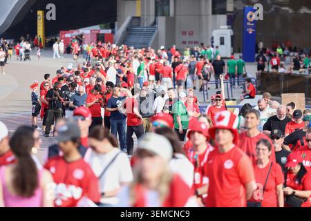 Canadian fans attend the 2026 FIFA World Cup Fan Festival to support ...