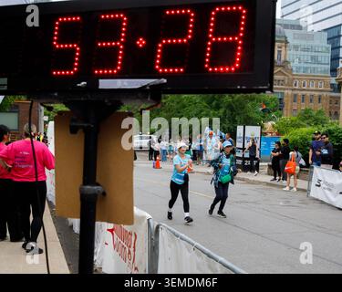 Toronto, Canada. 6th June, 2026. Runners near the finish line at the ...