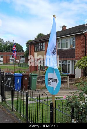Reform UK candidate Robert Kenyon leaves St Aidan's Parish Centre in ...