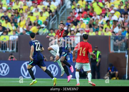 June 19, 2026: Brazil Forward Matheus Cunha (9) chases the ball during ...