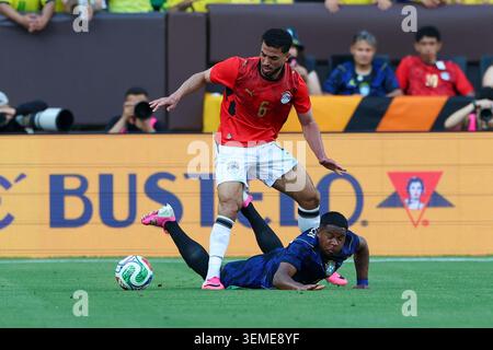 June 19, 2026: Brazil Defender Douglas Santos (16) reacts after missing ...