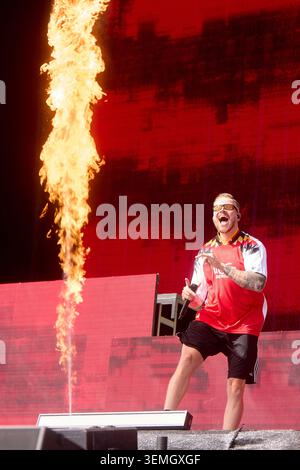 07 June 2026, Rhineland-Palatinate, Nürburg: Bruce Dickinson, singer of ...
