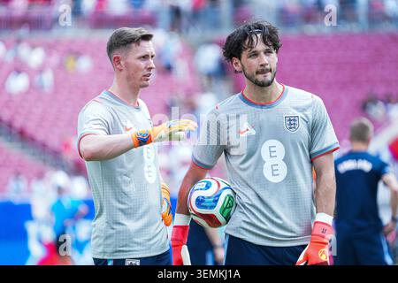 England goalkeepers Dean Henderson and James Trafford ahead of the FIFA ...