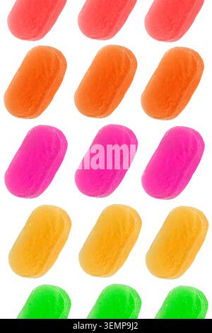 Lots of colorful sugar jelly candy isolated on white background Stock ...