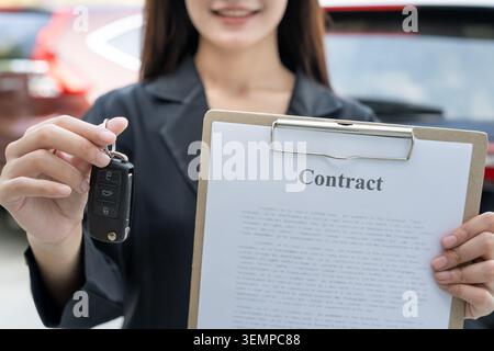 lease, rental car, sell, buy. Sign contract for new and used Car. Sales ...