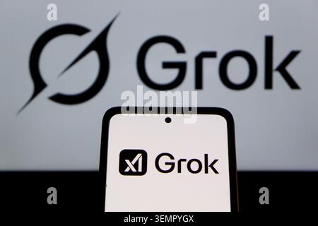 Indonesia. 08th June, 2026. In this photo illustration, the Grok logo ...
