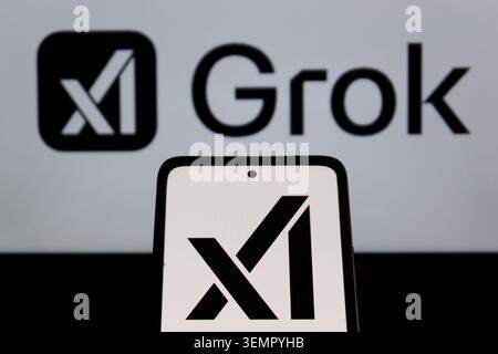 Indonesia. 08th June, 2026. In this photo illustration, the Grok logo ...