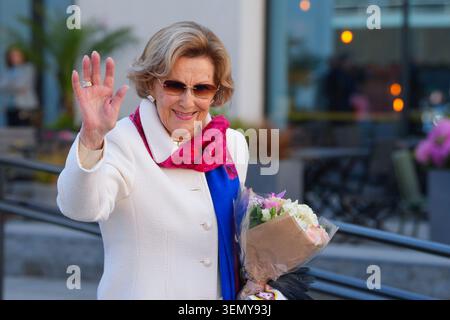 Bodø 20260608. Queen Sonja after she unveiled the artwork VON at ...