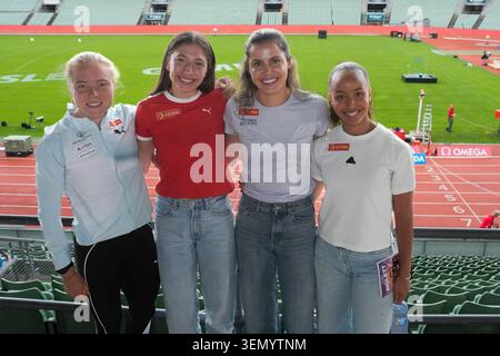 Oslo 20260609. Amalie Juel at a press conference before the Bislett ...