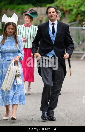 Peter Phillips and his wife Harriet Sperling in the pre-parade ring on ...