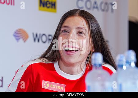 Oslo 20260609. Josefine Tomine Eriksen Aks at a press conference before ...