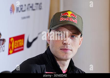Oslo 20260609. Karsten Warholm at a press conference before the Bislett ...