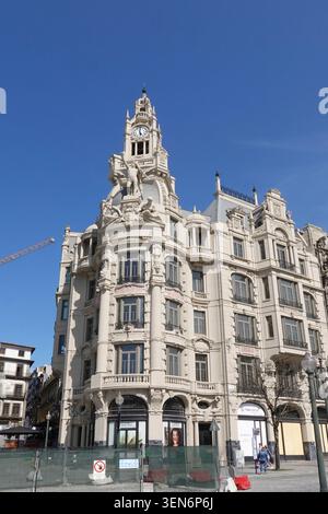 Portugal, Porto, Historic buldings line the neoclassical Avenida dos ...
