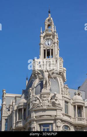 Portugal, Porto, Historic buldings line the neoclassical Avenida dos ...