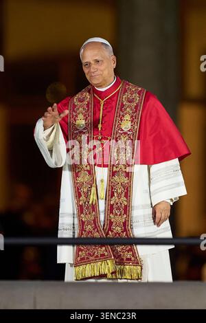 Pope Leo XIV waves from the helicopter that will take him back to the ...