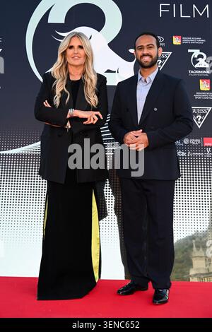 Faisal Baltyuor , Tiziana Rocca 72nd Taormina Film Festival Red carpet ...