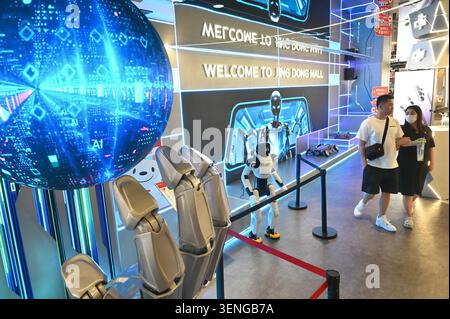 AgiBot robot displaying at JD Mall in Wan Chai, Hong Kong, June 11 ...