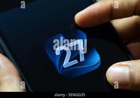 In this photo illustration, an Apple Siri AI logo is seen displayed on ...