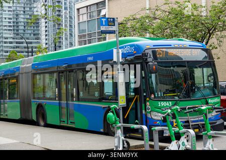 Vancouver, Canada - June 8, 2026: TransLink bus stop number 50045 sign ...