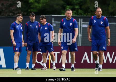 Vedran Corluka, Marin Dadic and Zlatko Dalic; Ivica Olic during a Team ...