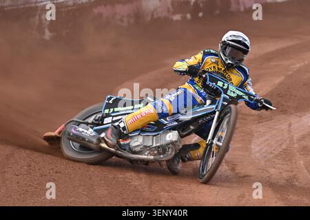Danny King of Plymouth Gladiators out in front during Heat 11 of the ...