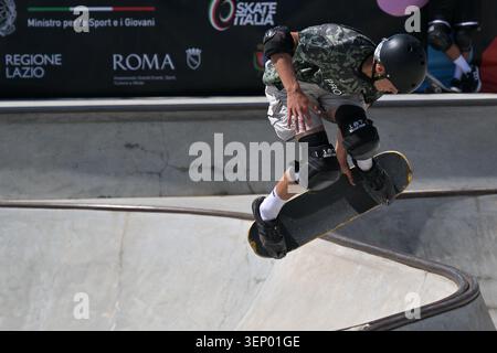 Ostia Park, Ostia, Italy - Taj Wolfender AUS during World Skateboard ...