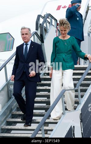 Canadian Prime Minister Mark Carney arrives at Dublin airport at the ...