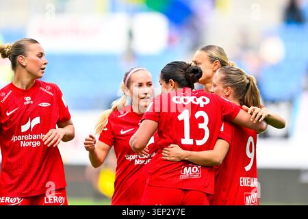 Oslo 20260613. Brann cheers after scoring by Amalie Vevle Eikeland in ...