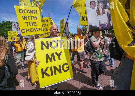 13 June 2026 Anti Monarchists protest during Trooping the Colour ...