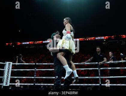 Sheena Bathory after winning against Tina Snows at the AO Arena ...