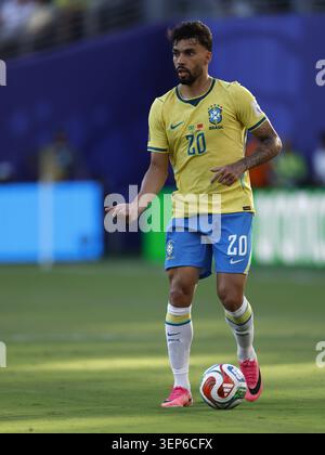 June 14 2026: Lucas Paqueta (Brazil) gestures during Brazil and Morocco ...