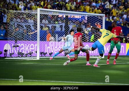Vinicius Junior of Brazil scores a goal during the FIFA World Cup 2026 ...