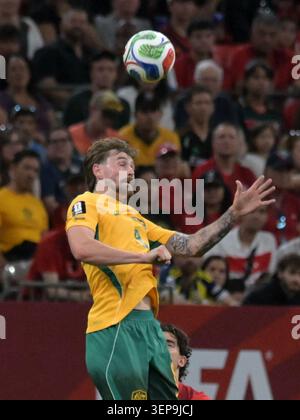 Connor Metcalfe of Australia men football team seen in action during ...