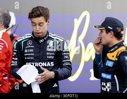 BARCELONA - (lr) George Russell (Mercedes), Lando Norris (McLaren ...