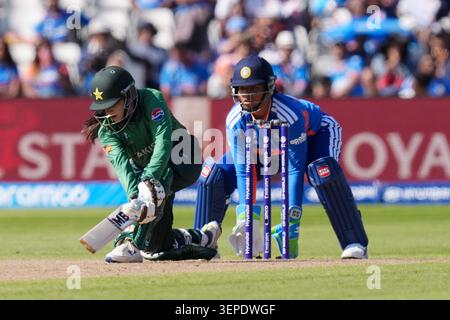Gull Feroza of Pakistan bats during the ICC Women's T20 World Cup match ...