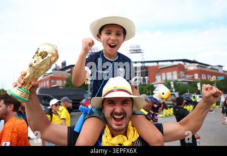 Philadelphia, USA. 14th June, 2026. Ecuador fans before the Ivory Coast ...