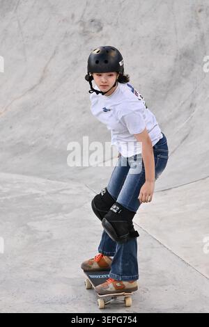 Mizuho HASEGAWA (JPN) compete during the women’s final of the WST World ...