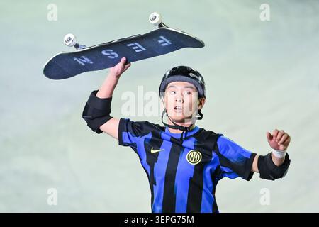 Issei SAKURAI (JPN) celebrate the victory of the men’s final of the WST ...