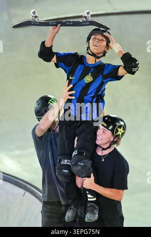 Issei SAKURAI (JPN) celebrate the victory of the men’s final of the WST ...