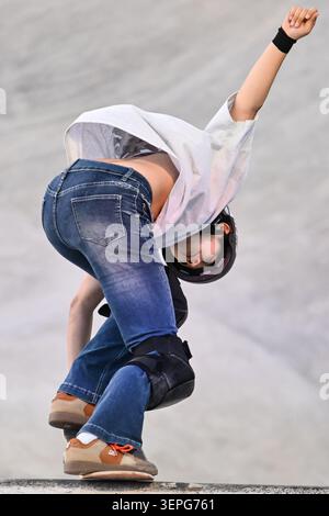 Mizuho HASEGAWA (JPN) compete during the women’s final of the WST World ...