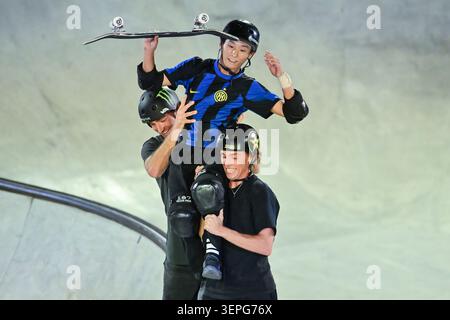 Issei SAKURAI (JPN) celebrate the victory of the men’s final of the WST ...