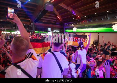 Palma, Spain. 14th June, 2026. Soccer fans are out and about near the ...