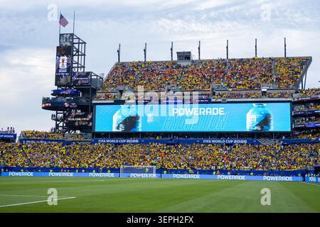 The big screen during the hydration break in the second half of the ...