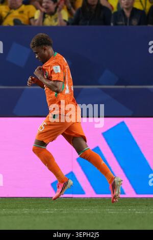 Amad Diallo of Cote d'Ivoire celebrates after scoring a goal during the ...