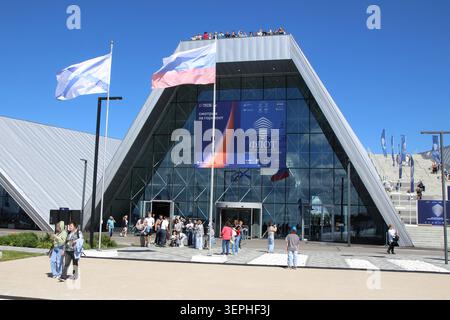 Visitors attend the International Maritime Defense Show Fleet 2026 in ...