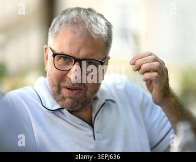 Wolfgang Popp, 2026 Bachmann Prize finalist, in an interview with the ...