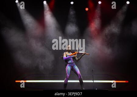 American singer and violinist Sudan Archives performs on stage during ...