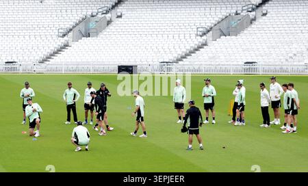 England players during a nets session at The Kia Oval, London. Picture ...