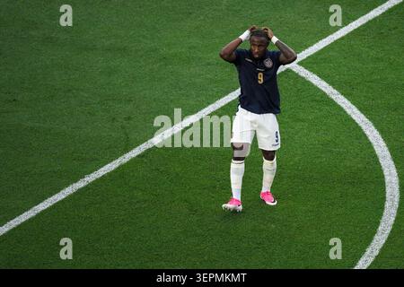 John Yeboah of Ecuador looks dejected during the FIFA World Cup 2026 ...