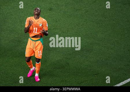 Yan Diomande of Cote d'Ivoire looks dejected during the FIFA World Cup ...